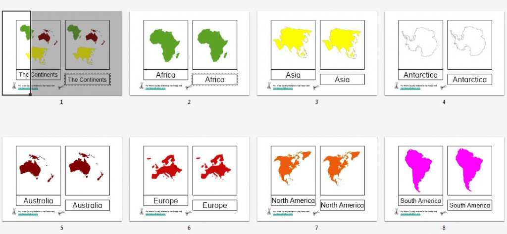 » FREE Montessori Continent Nomenclature Cards Age 3 to 6